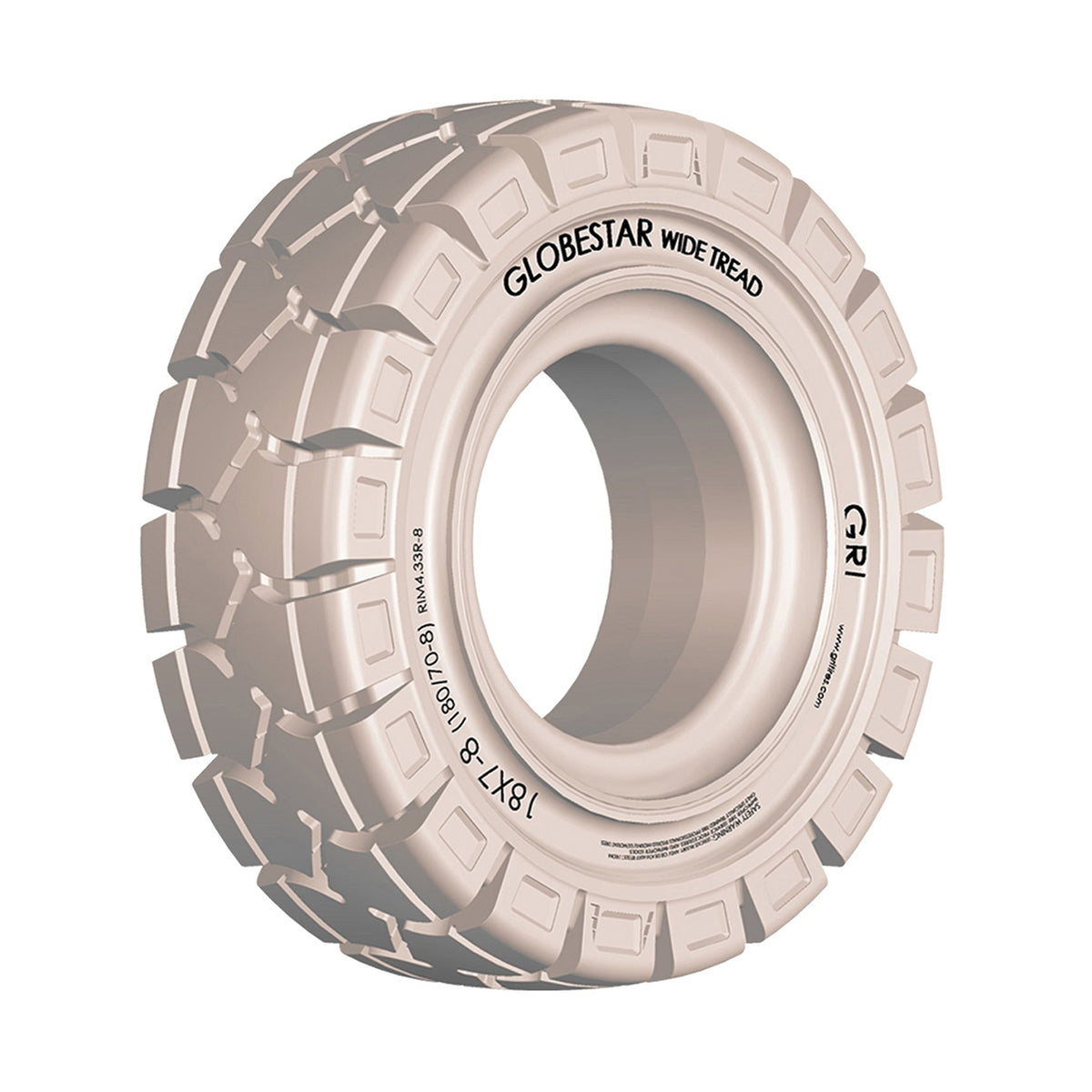 21x8-9 6" GRI GLOBESTAR Wide Tread, Clip, Non-Marking, Solid, White ...